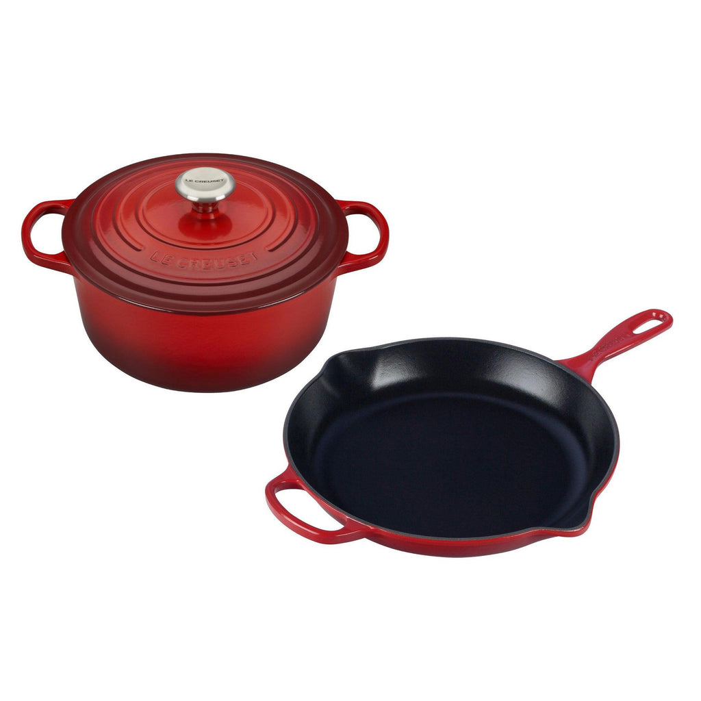 Le Creuset 3pc Signature Cast Iron Cookware Set Cerise – 365 Wholesale
