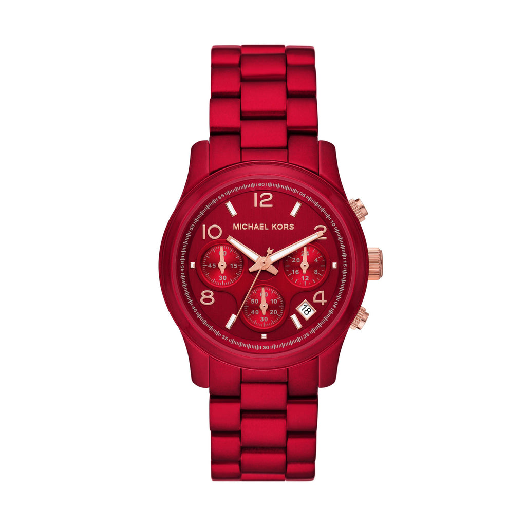 Michael Kors Ladies' Runway Chronograph Red Stainless Steel Watch Red ...