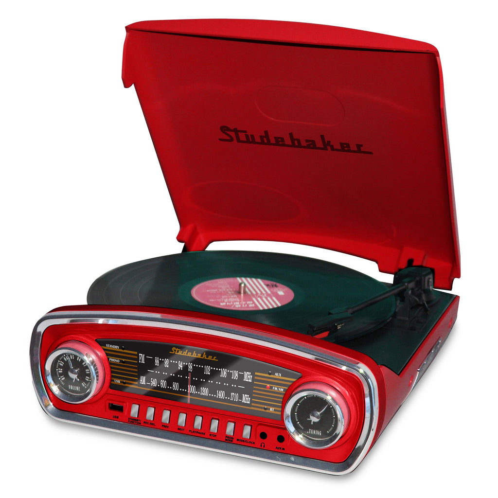 Studebaker 3 Speed Turntable with Bluetooth Receive and AM/FM Radio ...