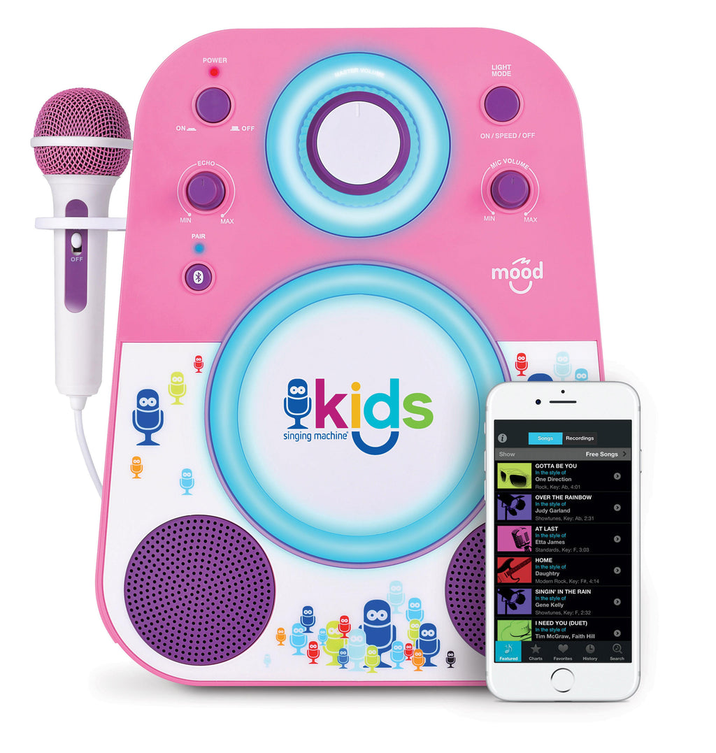 Singing Machine Kids Bluetooth Sing-Along System Pink and Purple Ages ...