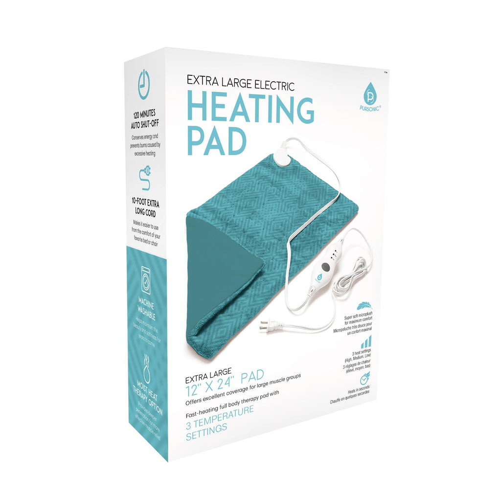 Pursonic Extra Extra Large Electric Heating Pad - Teal – 365 Wholesale