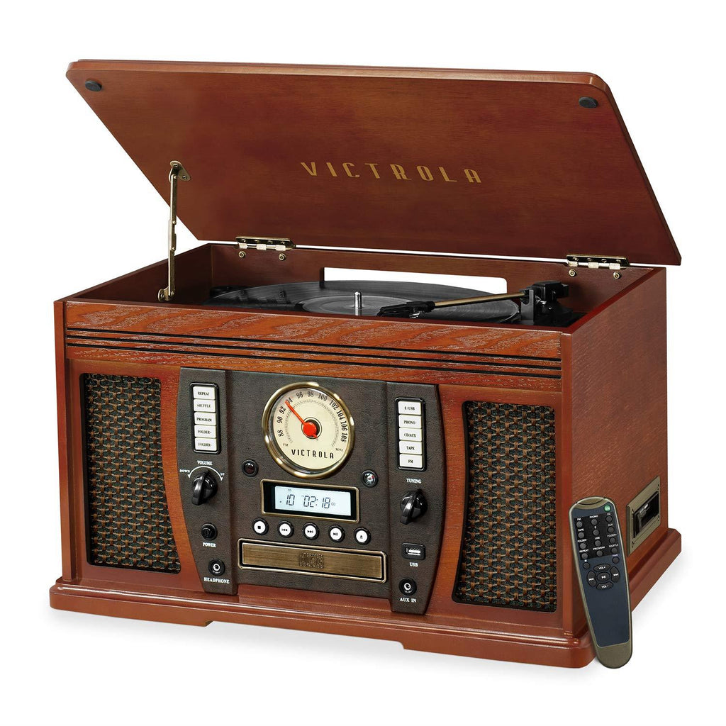 Victrola Aviator: 8-in-1 Bluetooth turntable, Mahogany – 365 Wholesale