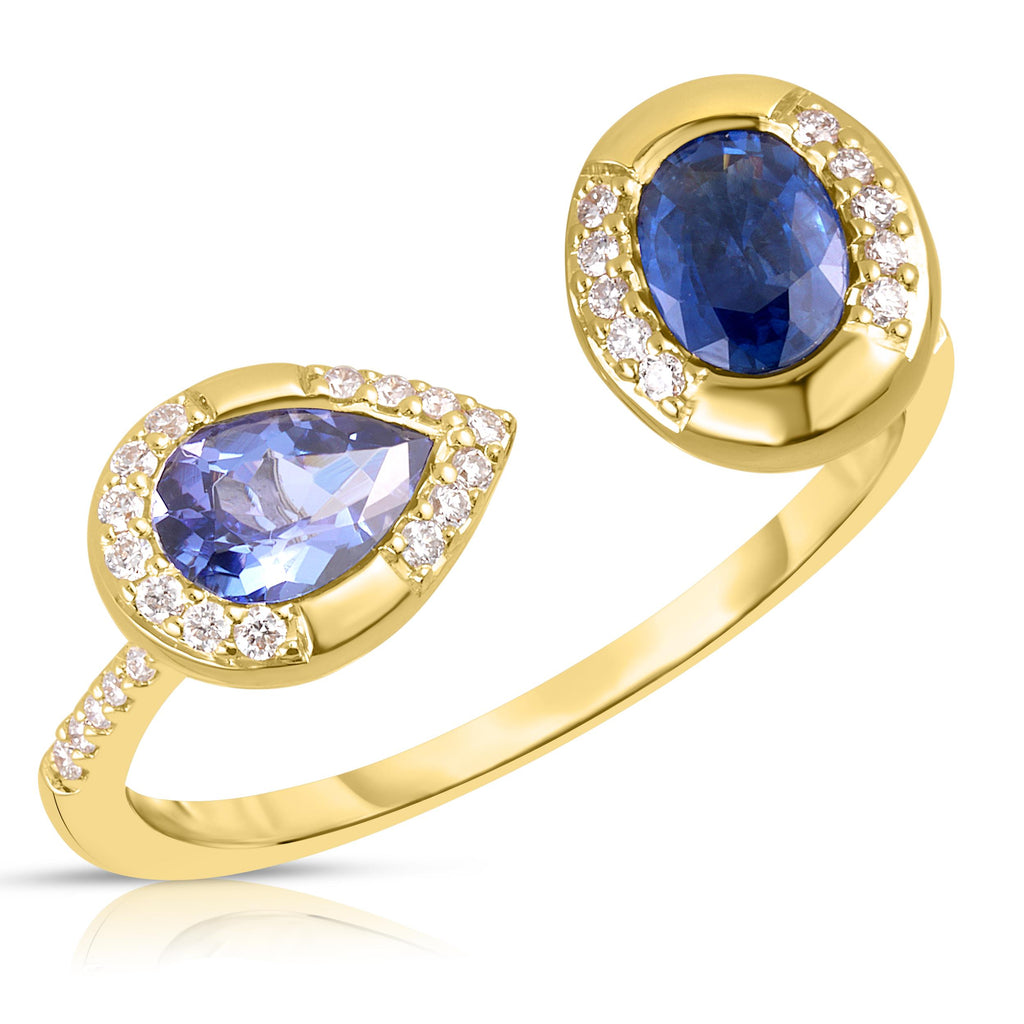 Jilco Inc Tanzanite & Blue Sapphire Toi Et Moi Ring – 365 Wholesale