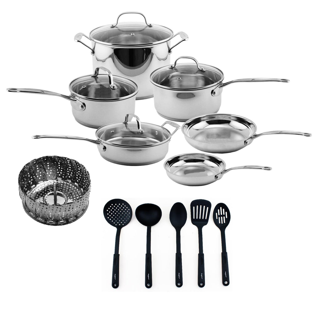 BergHoff EarthChef 16pc 18/10 SS Cookware Set with Tools – 365 Wholesale