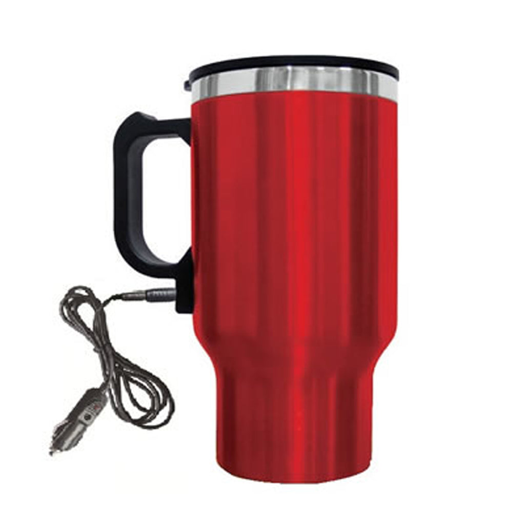Electric Coffee Mug W/ Wire Car Plug Red – 365 Wholesale